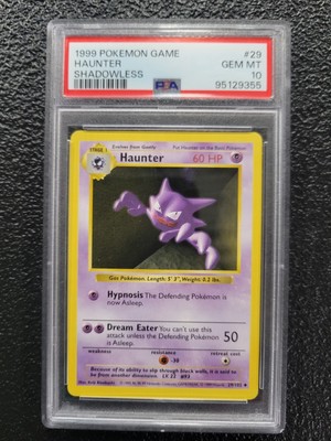 Haunter 29/102 - Shadowless - Base Set 1999 Pokemon WoTC Card - Gem ...