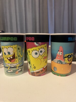 Rare SpongeBob 2005 Movie 7-11 Slurpee Promo Cups COMPLETE SET | eBay