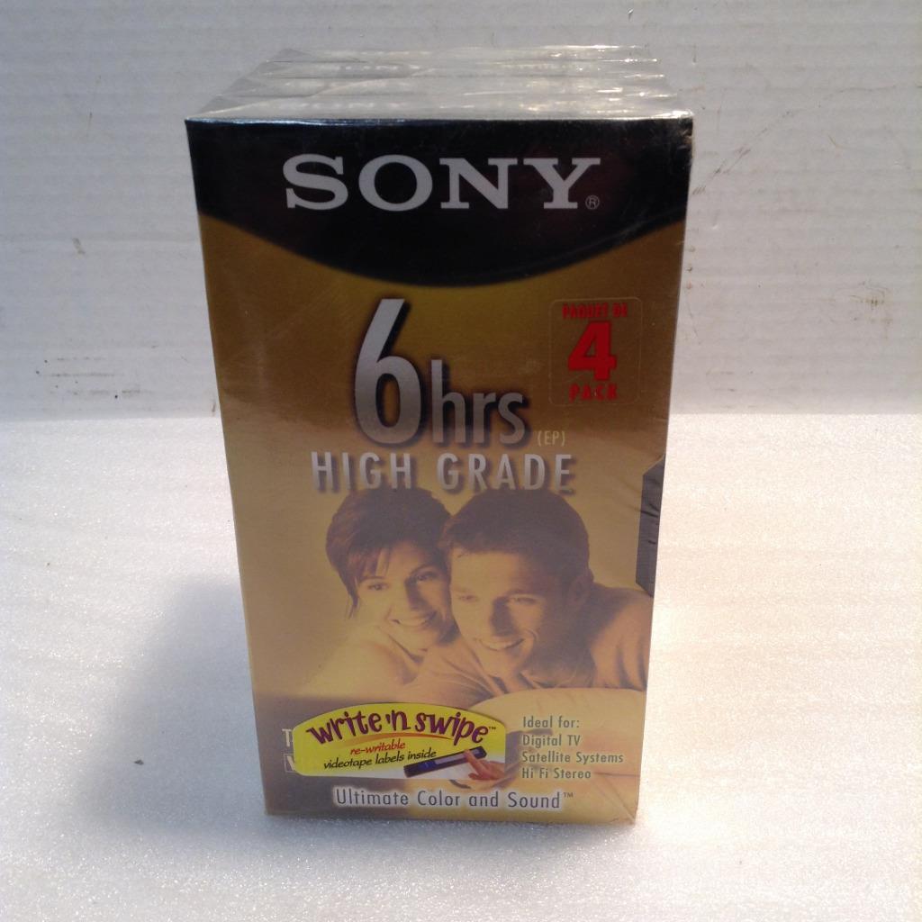 Sony 6 Hrs High Grade VHS Tapes T-120VHGL Sealed Package of 4 | eBay