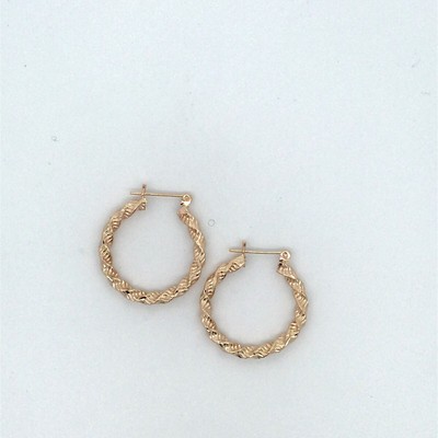 14k Yellow Gold Rope Design Hoops (C31012014) | eBay