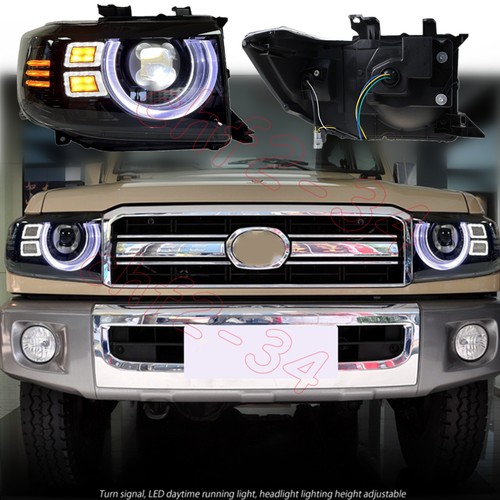 For Toyota Land Cruiser FJ70 LC70 FJ79 LC79 LED DRL Headlight assembly ...