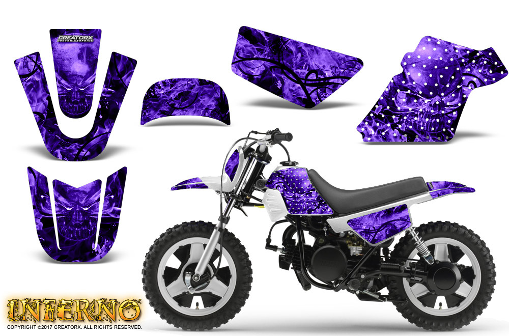 YAMAHA PW50 CREATORX GRAPHICS KIT DECALS INFERNO PURPLE | eBay