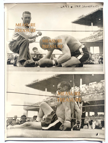 1956 Bobo Olson, Boxer, Mushy Callahan, Sugar Ray Robinson, LARGE Press ...