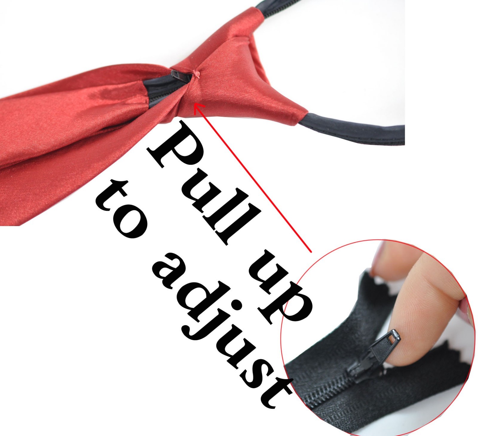 Men Solid Pure Zipper Necktie Zip Up Neck Tie Business Work Wedding ...