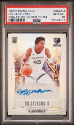 2023 Deca GG Jackson II Silver Prizm Auto RC Rookie Griz PSA 10 Gem ...