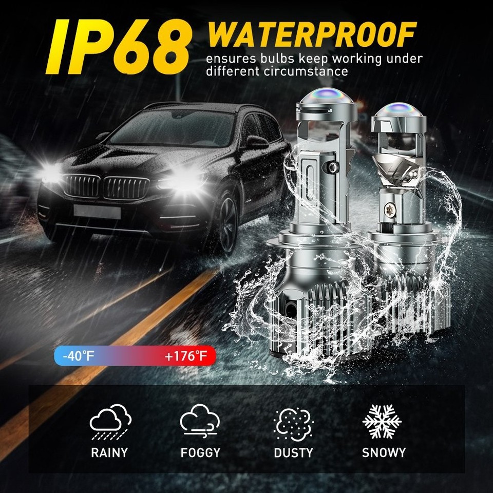 H7 LED Super Bright 6500K White Headlight Bulbs Kit High / Low Beam w ...