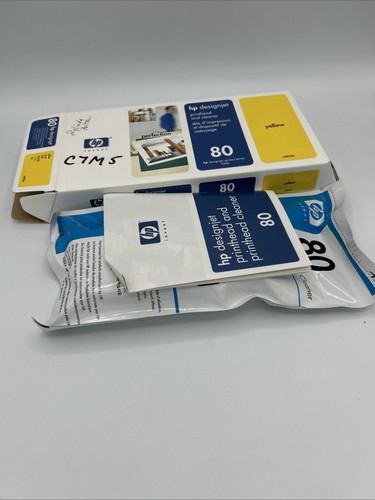 GENUINE HP #80 YELLOW CLEANER ONLY - NO PRINTHEAD - DESIGNJET 1000 1050 ...