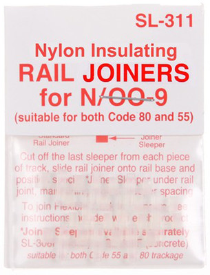 PECO SL-311 12 x Insulated Track Joiners N & 009 Gauge code 80 & 55 ...