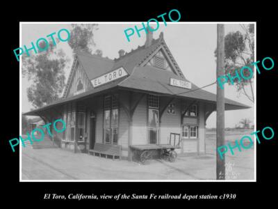 OLD 8x6 HISTORIC PHOTO OF EL TORO CALIFORNIA THE RAILROAD DEPOT STATION ...
