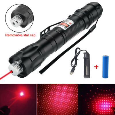 2000Miles Red Laser Penlight 650nm Strong Beam Light Lazer Rechargeable ...