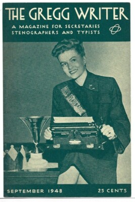 The Gregg Writer Magazine Cover from September 1948 feat Miss Secretary ...