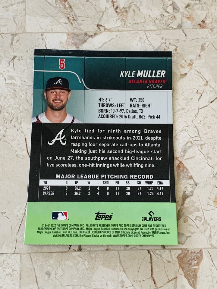 KYLE MULLER RC 2022 TOPPS STADIUM CLUB CHROME #5 | eBay
