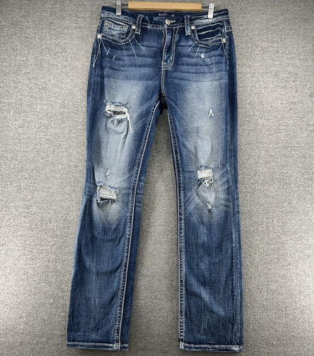 Miss Me Curvy Straight Jeans Women Size 30X32 Distressed Mid Rise ...