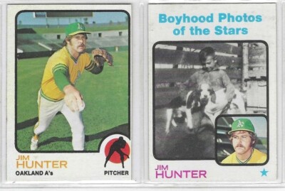 1973 TOPPS CATFISH HUNTER & BOYHOOD BASEBALL CARDS (ATHLETICS) | eBay