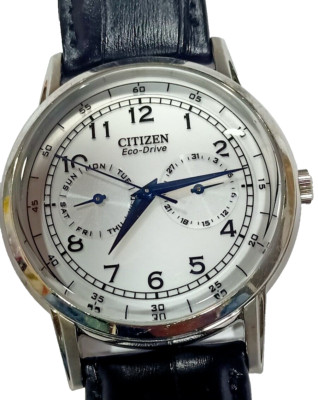 8635-S079756 CITIZEN ECO-DRIVE WHITE DIAL LEATHER STRAP MEN'S WATCH C2 ...