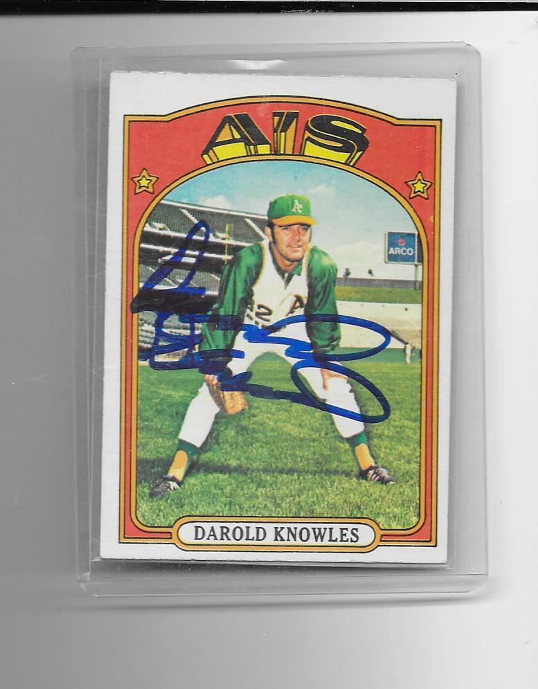 1972 Topps - DAROLD KNOWLES - Hand Signed Autograph Vintage Card A's | eBay