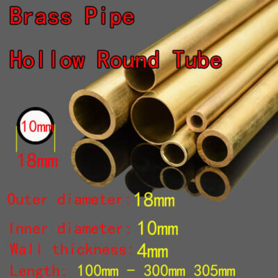 1pcs OD 18mm ID 10mm Brass Pipe Hollow Round Tube 100mm-305mm Length ...