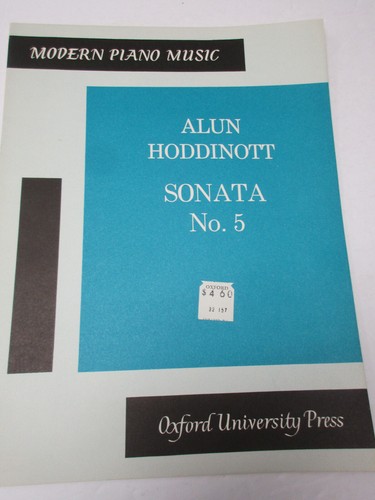 Alun Hoddinott Sonata No 5 Piano Sheet Music Oxford University Press | eBay
