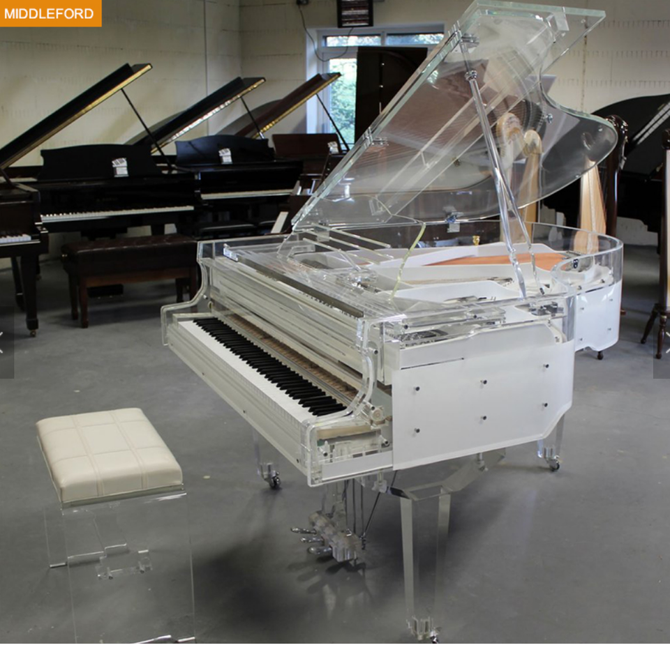Full Crystal Grand Piano Handcrafted Transparent Crystal Grand Piano ...
