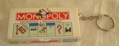 Monopoly Miniature Key Chain DOG & TOP HAT Tokens and 1 Die Hasbro 1998 ...