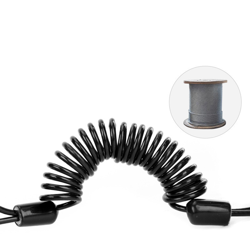 1Pc 1.2M Bike Spring Cable Lock Anti-Theft Rope Alarm Disc Lock Bicycle ...