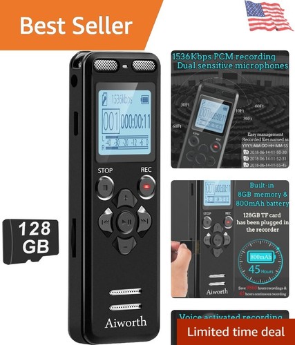 Digital Voice Recorder 136GB MP3 Player Speech Diary for Lectures ...