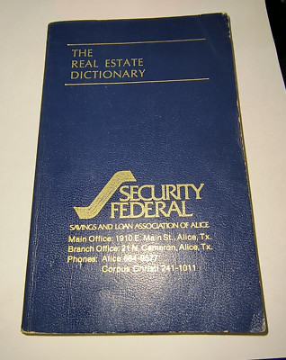The Real Estate Dictionary, 2nd Ed., 1979, Paperback By John Talamo ...