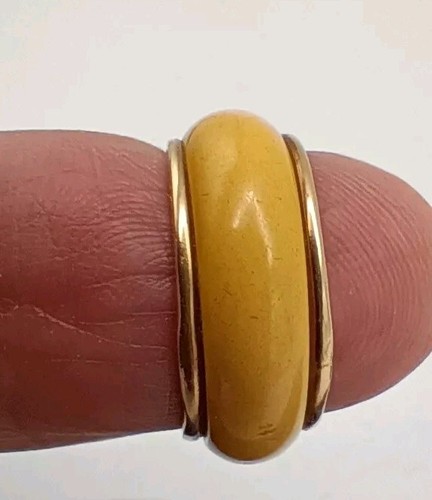Vintage Genuine Yellow Lucite Ring With A 10kt Yellow Gold Filled Shank ...