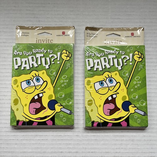 VTG SpongeBob SquarePants Birthday Party Invitations x 20 Nickelodeon ...