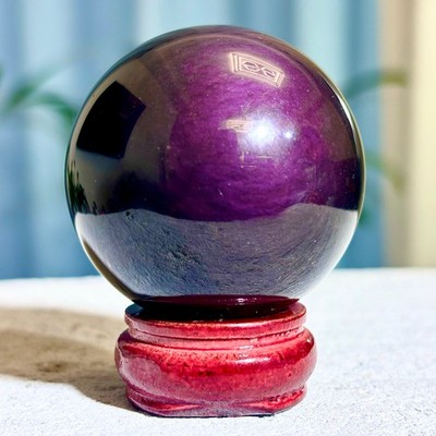 156G AAA Grade Natural Rainbow Eye Obsidian Quartz Crystal Sphere ...