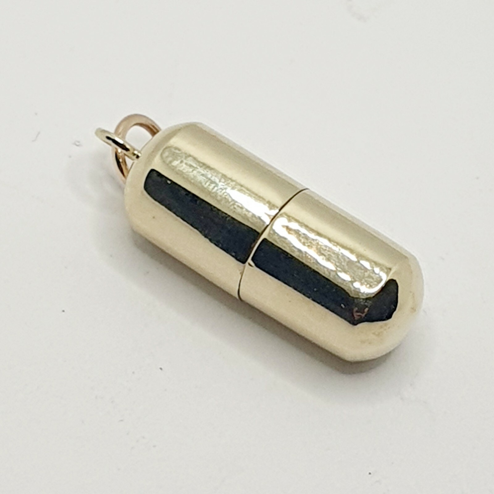 9ct Yellow Gold Pill Box / Snuff Box- Pill-shaped box Screw thread ...