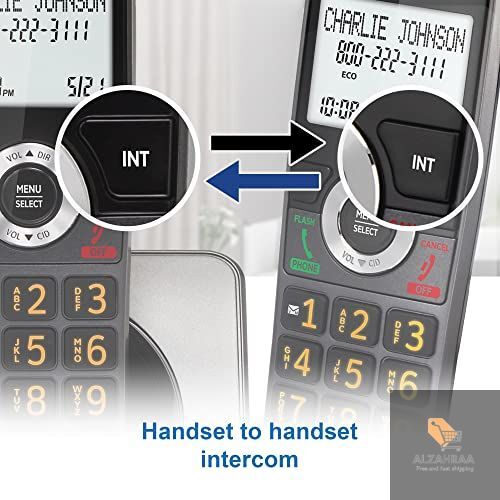 AT&T Cordless Home Phone 2 Handsets Call Block Caller ID Duplex ...