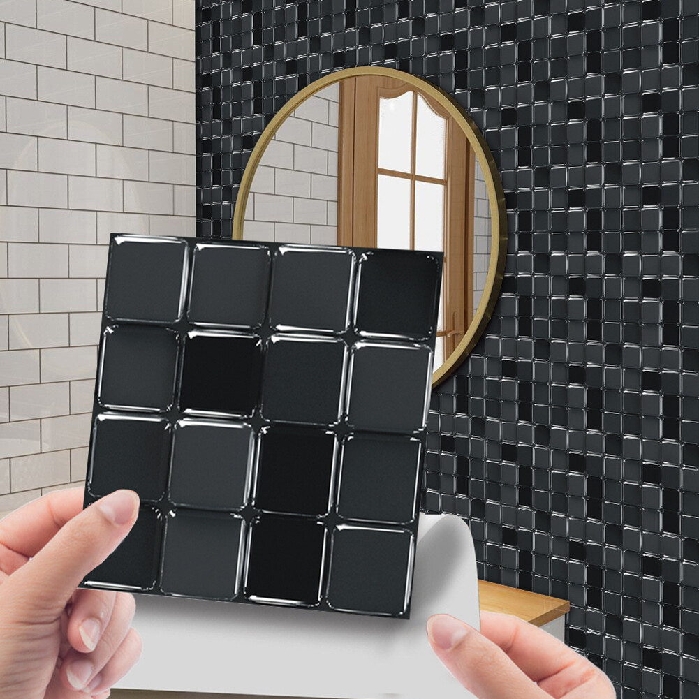 10pcs 10x10cm 3D Mosaic Wall Sticker Waterproof Sticker DIY Decor ...