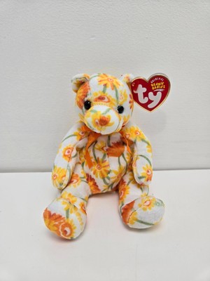 Ty Beanie Baby “Shasta” the Orange Floral Bear (7 inch) | eBay