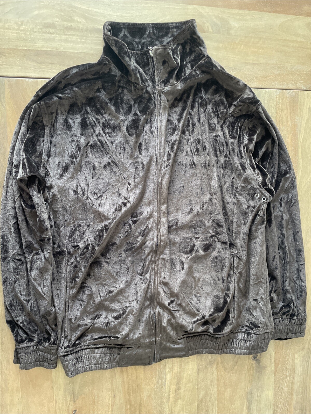 Vintage GodBody Velour Jacket Mens XL Full Zip Velvet… - Gem