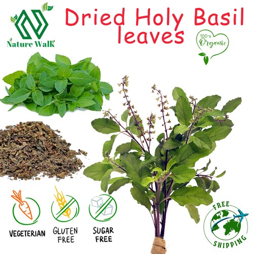 Organic Holy Basil Leaves (Tulsi) – Premium Dried, High Nutrient ...