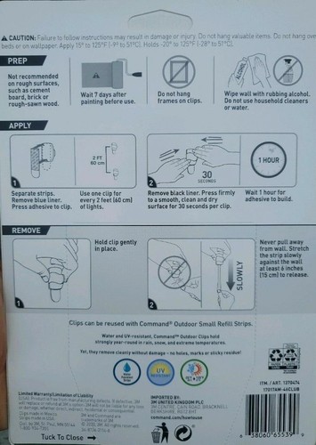 NIOP Command Indoor Outdoor Light Clips with 46 Clips 50 Strips Hangs ...