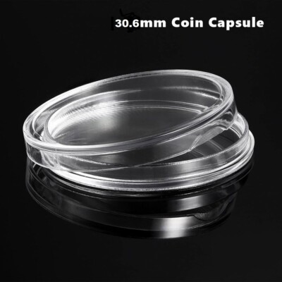 100 coin holders 30.6mm direct fit coin capsules for JFK HALF DOLLAR ...