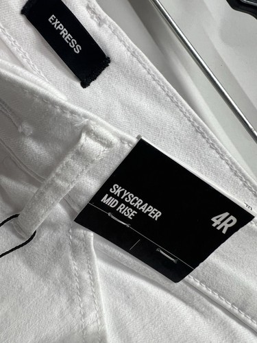 Express Skyscraper Mid Rise White Jeans Women’s Size 4R New | eBay