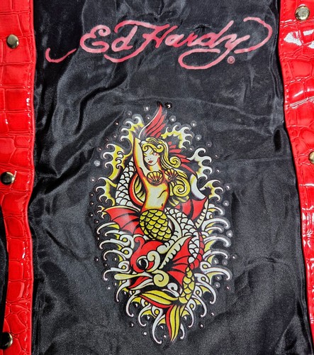 Vintage Ed Hardy Mermaid Tote Hand Carry Bag 15x14 Designer Fashion ...
