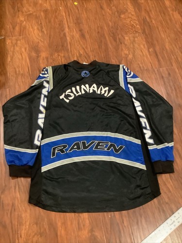 VTG Raven Paintball Jersey Mens XLarge Black Blue Long Sleeve Graphic ...