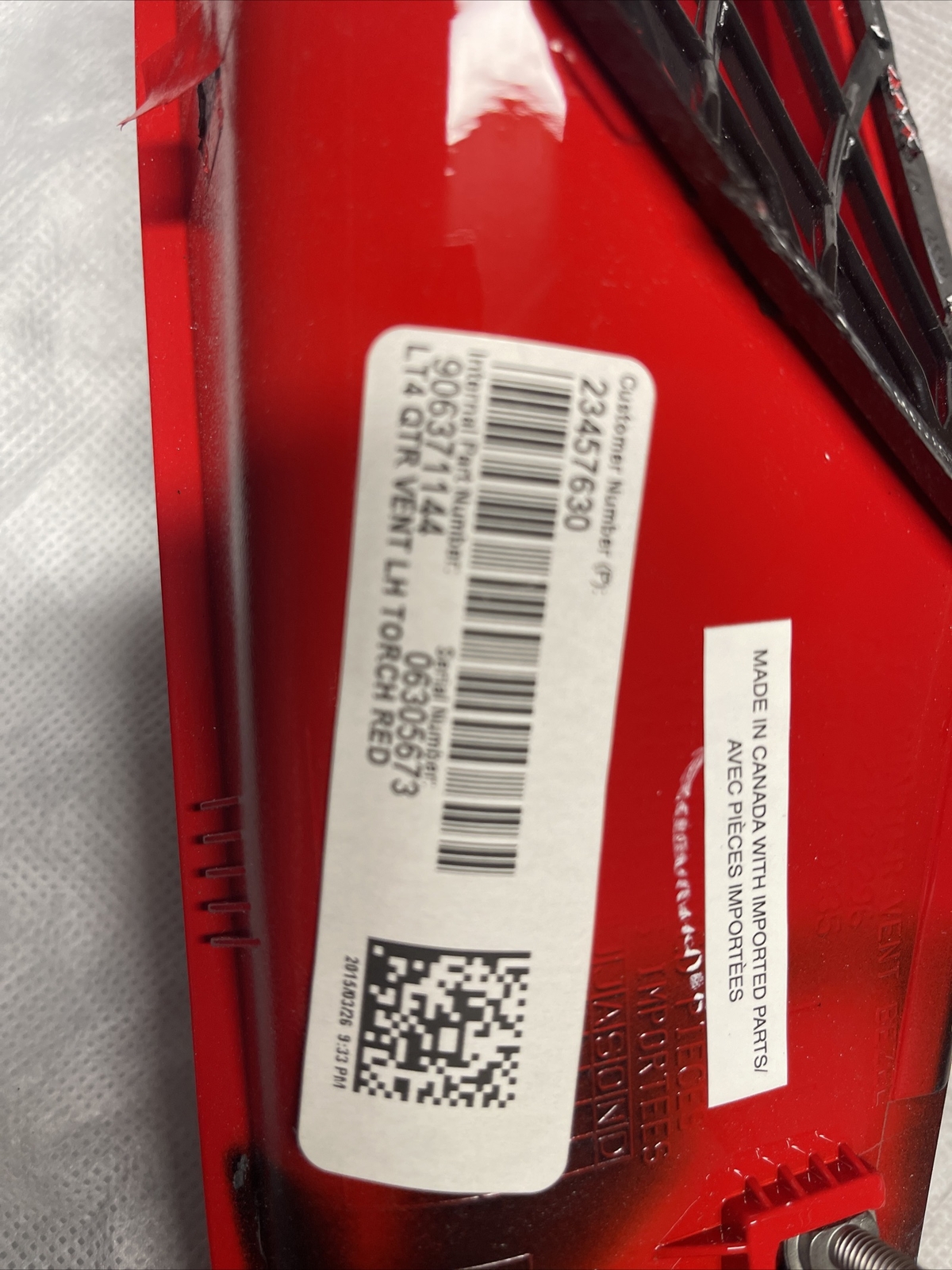 2015-2019 C7 Z06 Corvette Genuine GM Rear Upper Quarter Panel Scoops ...