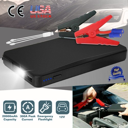Car Jump Starter Slim 20000mAh Portable Engine Battery Jumper Charger ...