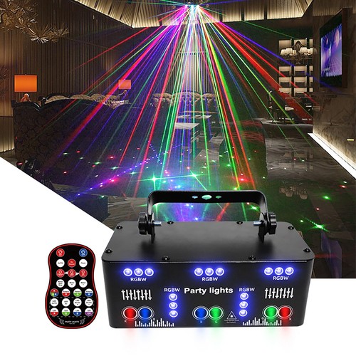64 Pattern LED RGB Laser Stage Light Projector DJ Disco KTV Show Party ...