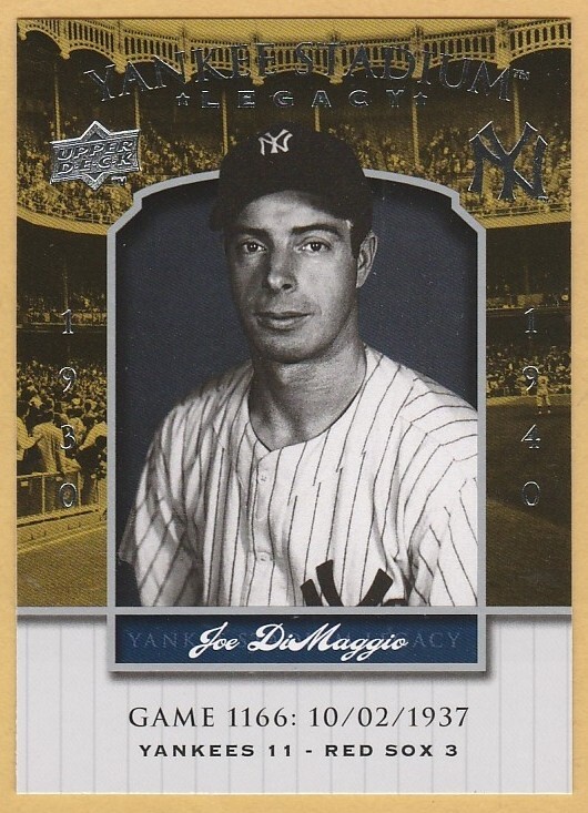 2008 UPPER DECK YANKEE STADIUM LEGACY JOE DIMAGGIO #1166 | eBay