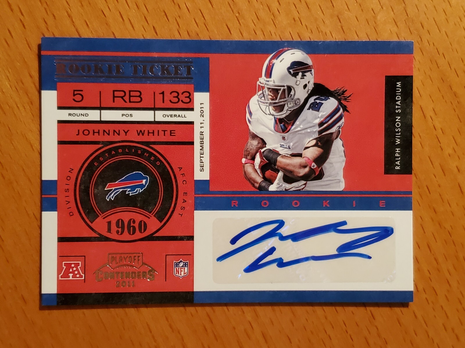 2011 Playoff Contenders #143 Johnny White Buffalo Bills Rookie WR Auto ...