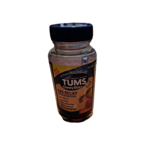 Tums+ Gas Relief Antacid / Antigas Chewable Tablets, Lemon & Strawberry ...