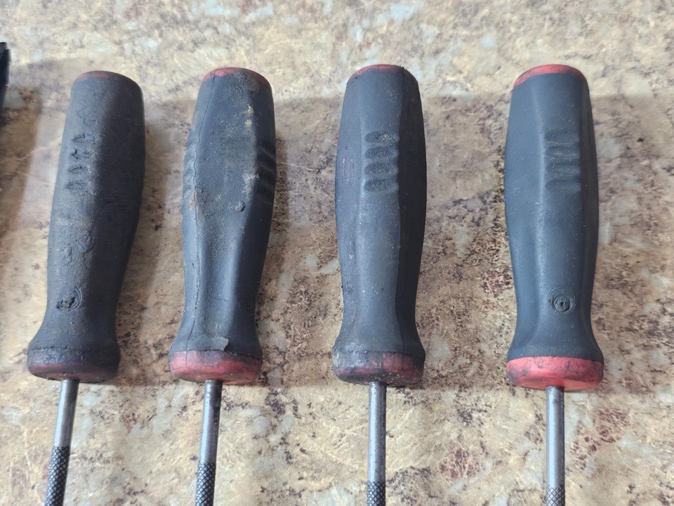 Snap On Tools 4 Pc Long Mini Pick Awl Hook Set Soft Grip SGLASA204 Pre ...