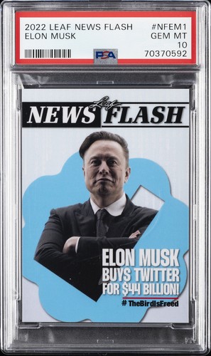 2022 LEAF NEWS FLASH #NFEM1 ELON MUSK PSA 10 | eBay