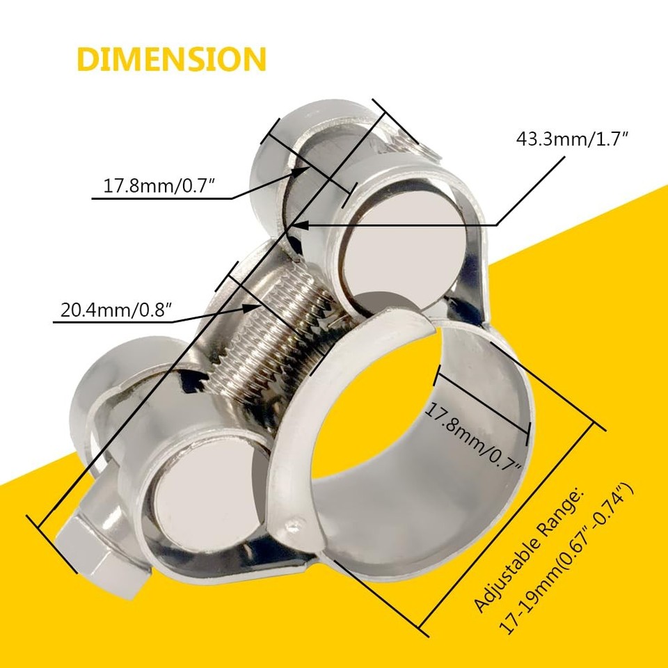 Alamic T-Bolt Hose Clamps Heavy Duty Hose Clamps 3/4 Inch Hose Clamps Stainle... | eBay